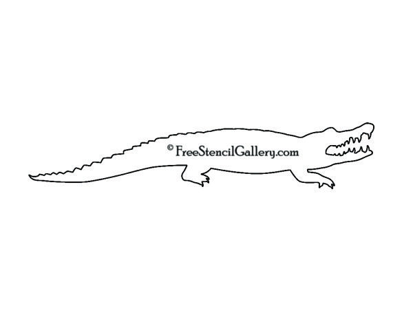 Alligator Silhouette Stencil 01 | Free Stencil Gallery