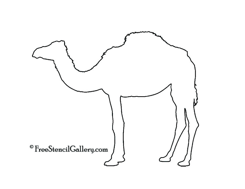Camel Dromedary Silhouette 01 Stencil | Free Stencil Gallery