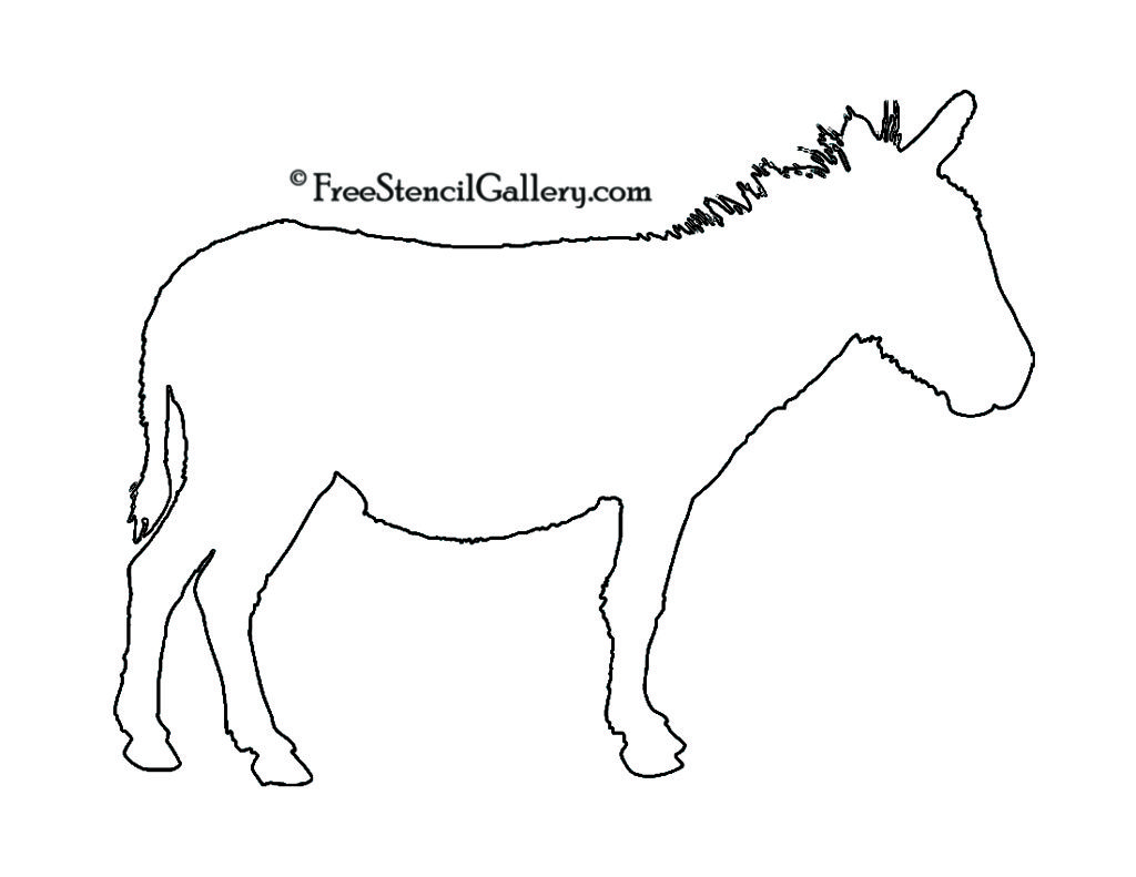 Donkey Silhouette Stencil 02 | Free Stencil Gallery