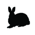 Rabbit Silhouette Stencil 02 | Free Stencil Gallery