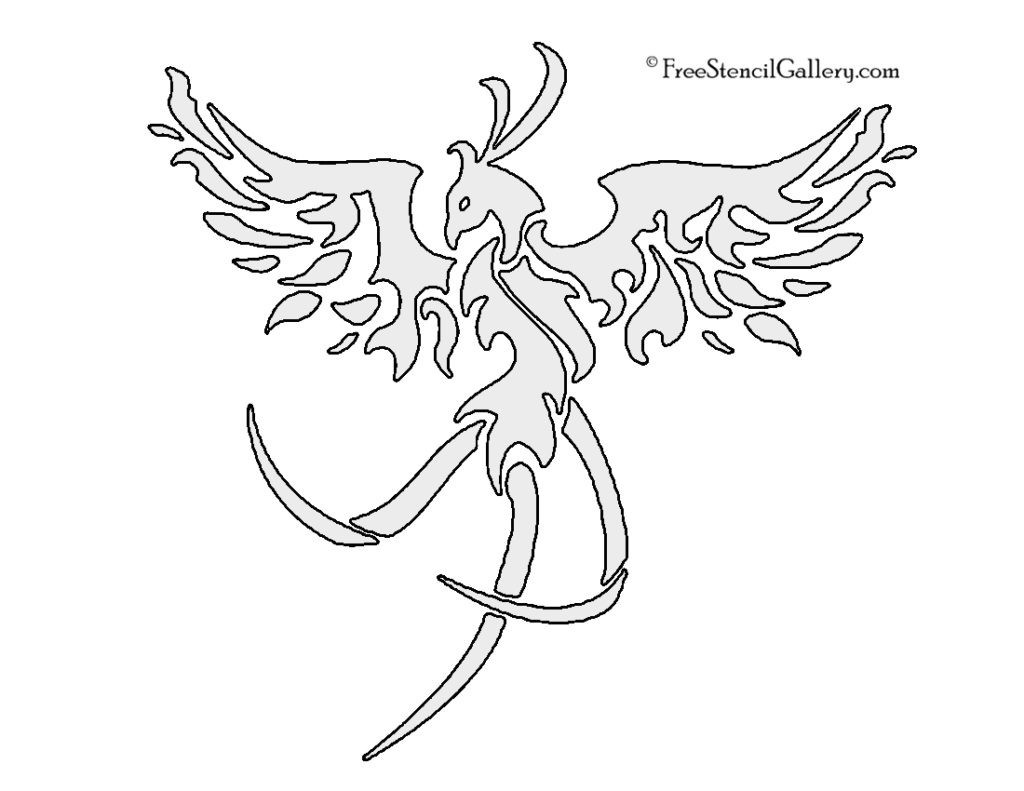 Phoenix Stencil | Free Stencil Gallery