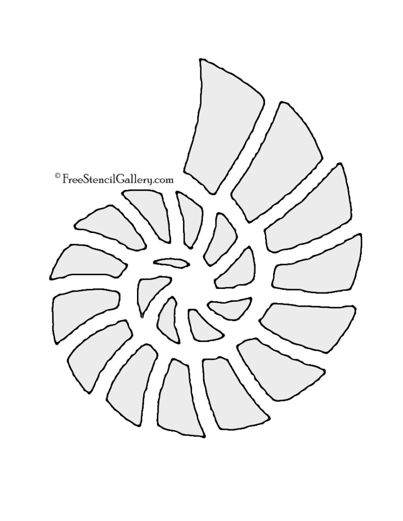 Seashell 02 Stencil | Free Stencil Gallery