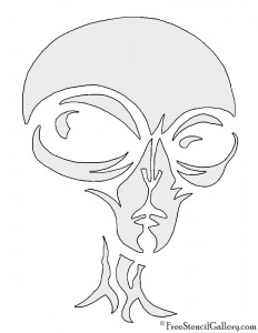 Alien Face Stencil | Free Stencil Gallery