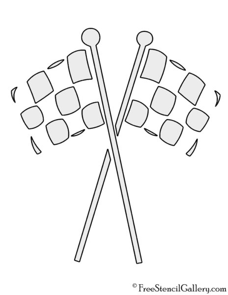 Checkered Flags Stencil | Free Stencil Gallery