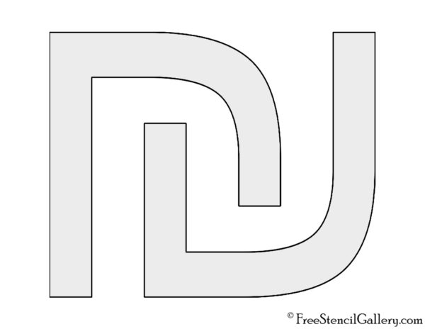 Israeli Shekel Symbol Stencil | Free Stencil Gallery