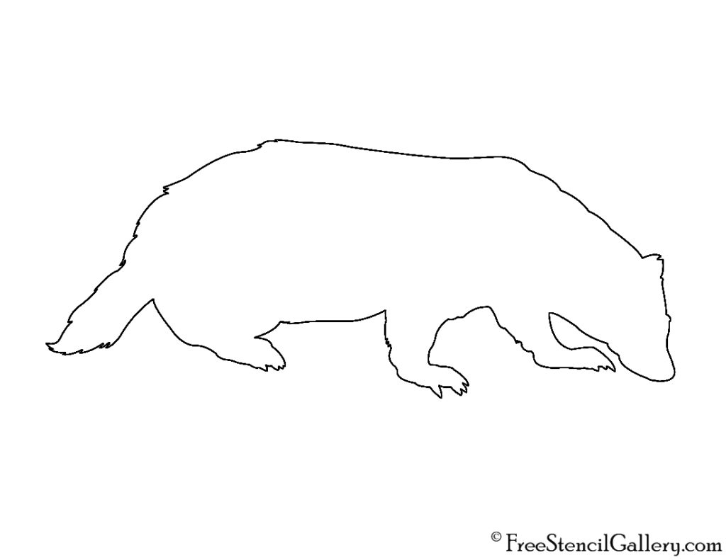 Badger Silhouette Stencil | Free Stencil Gallery
