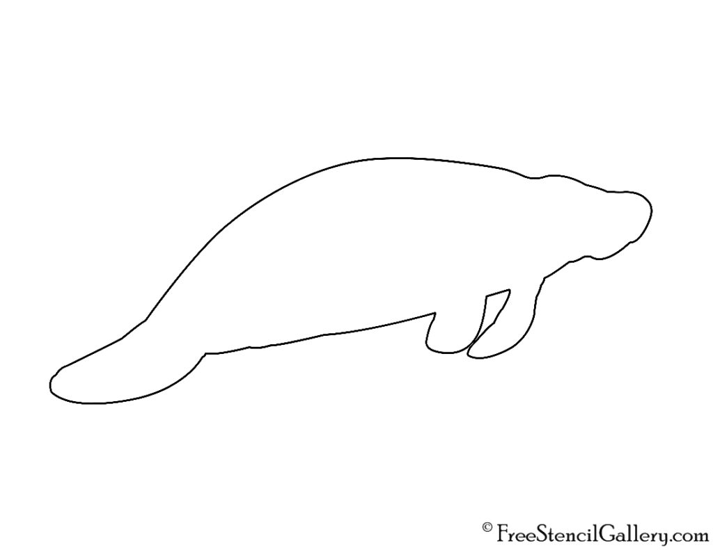 Manatee Silhouette Stencil | Free Stencil Gallery