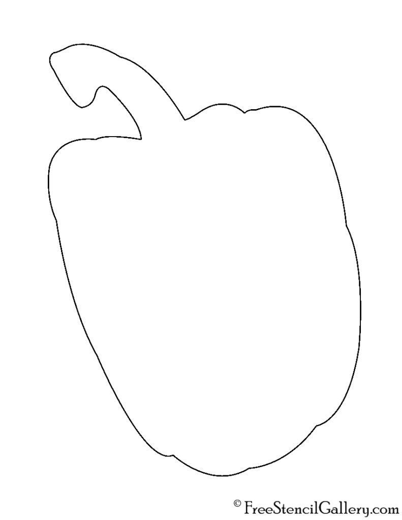 Pepper Silhouette Stencil | Free Stencil Gallery