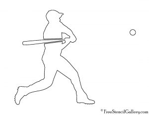 Baseball Player Silhouette 01 Stencil | Free Stencil Gallery