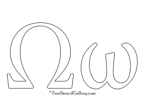 Greek Letter – Omega | Free Stencil Gallery
