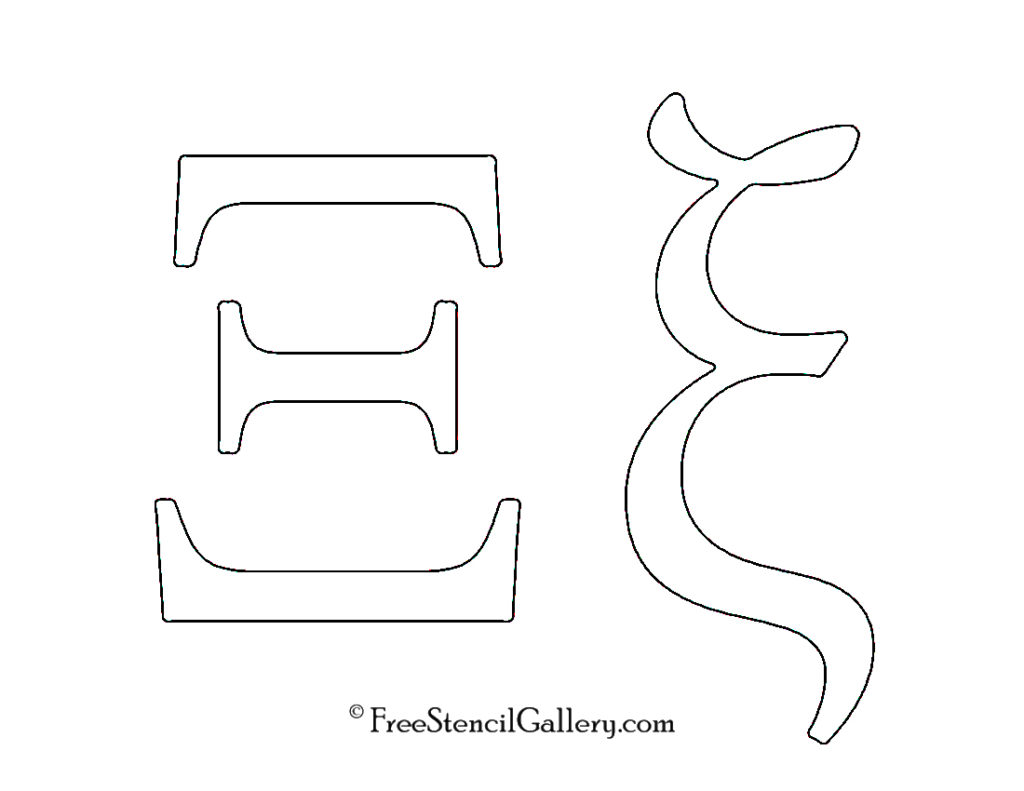 Greek Letter - Xi | Free Stencil Gallery