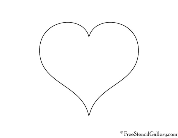 Playing Card Suit - Heart Stencil | Free Stencil Gallery