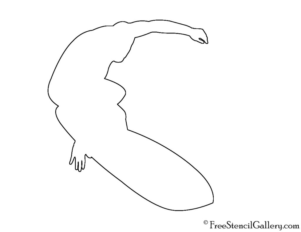 Surfer 01 Stencil | Free Stencil Gallery