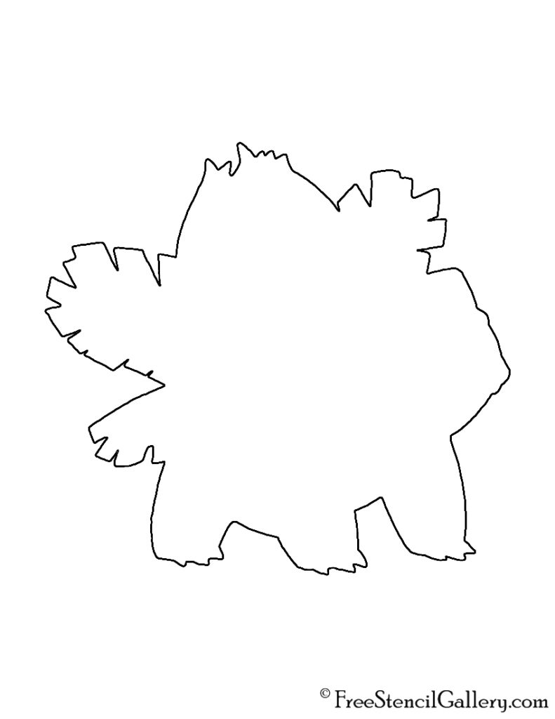Pokemon - Ivysaur Silhouette Stencil | Free Stencil Gallery