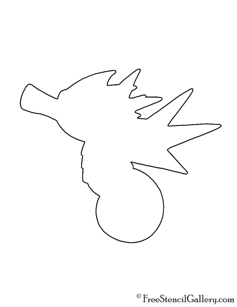 Pokemon - Seadra Silhouette Stencil | Free Stencil Gallery