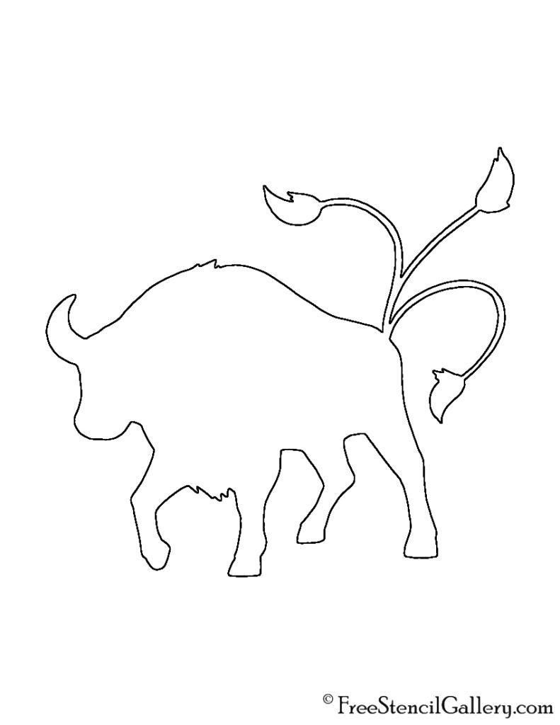 Pokemon - Tauros Silhouette Stencil | Free Stencil Gallery