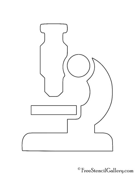 Microscope 01 Stencil | Free Stencil Gallery