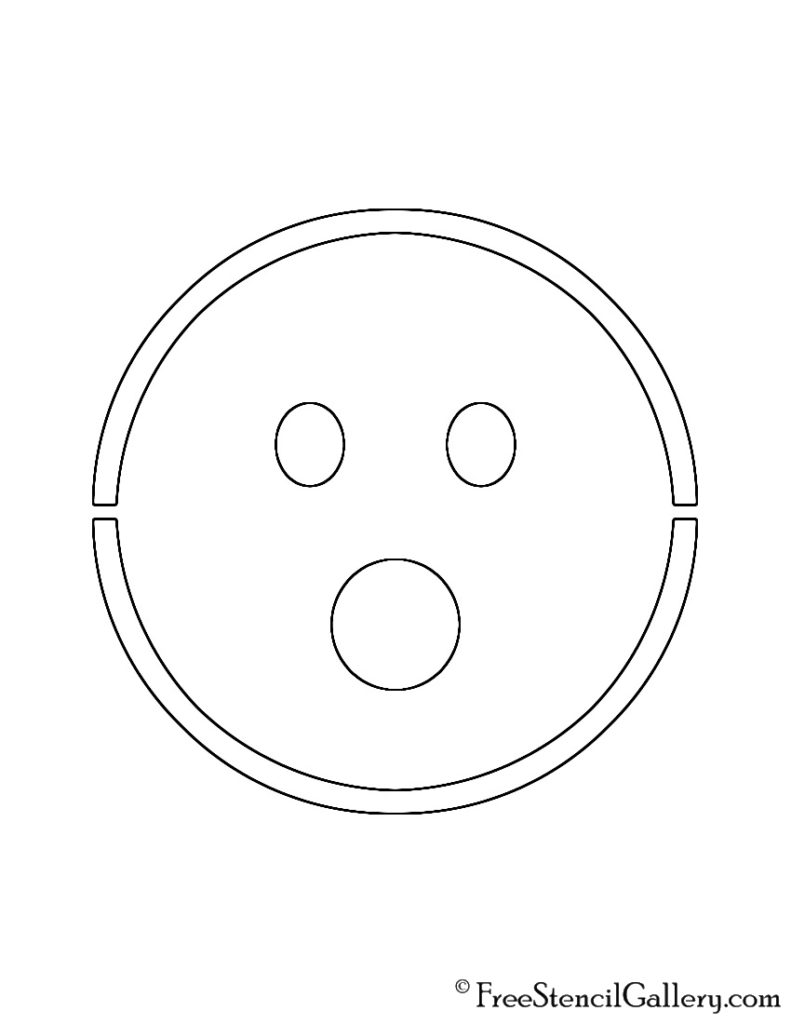 Emoji - Surprised Stencil | Free Stencil Gallery