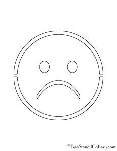 Emoji - Very Sad Stencil | Free Stencil Gallery