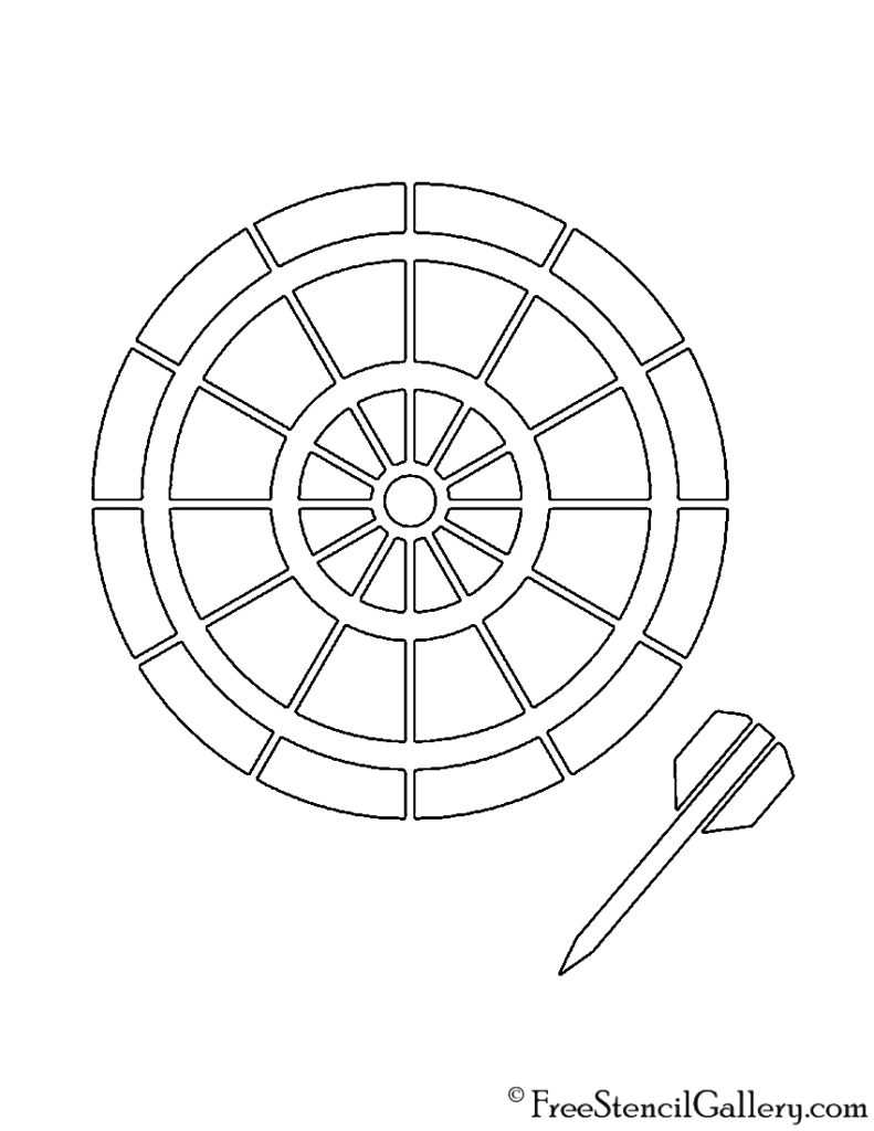 Dartboard 02 Stencil | Free Stencil Gallery