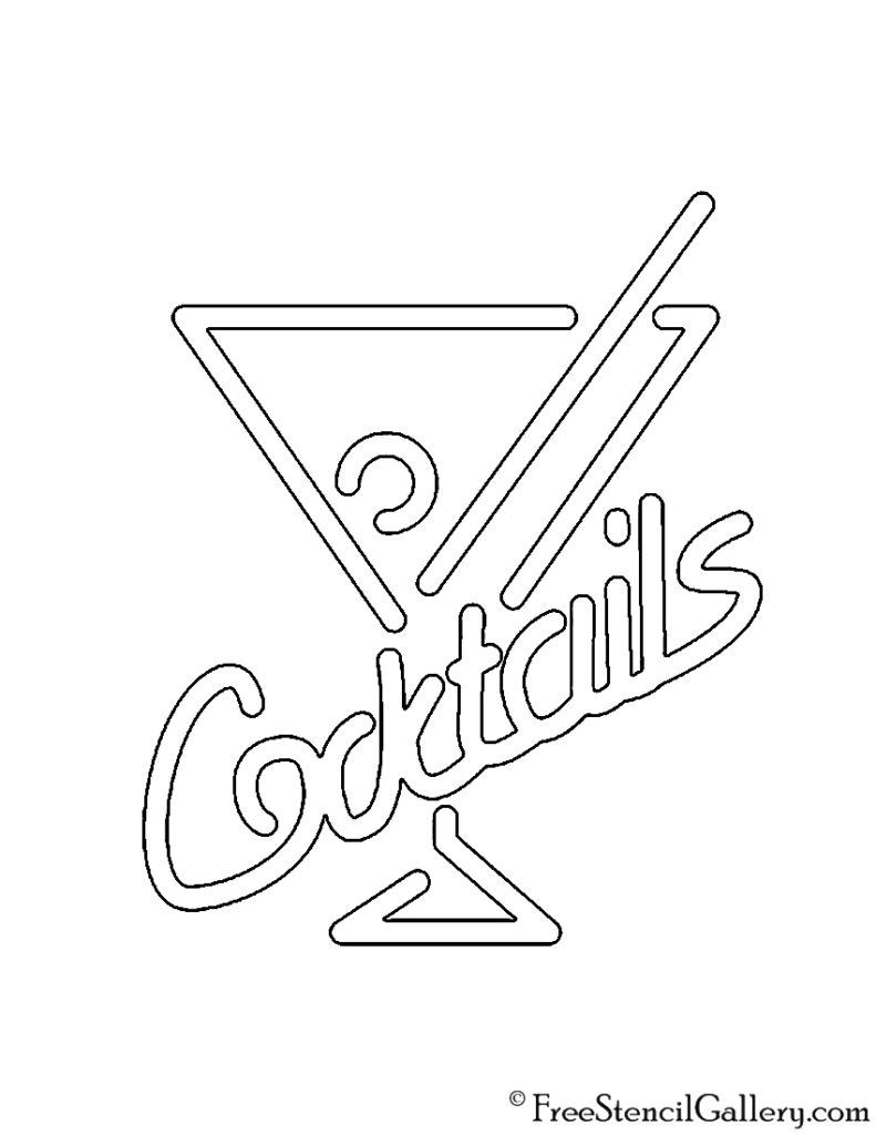 Neon Sign – Cocktails Stencil | Free Stencil Gallery